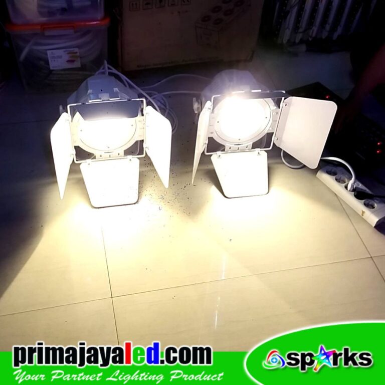 Lampu LED Fresnel COB 200w Body Putih • Prima Jaya LED